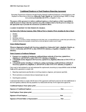 Fillable Online Alexandriava Conditional Employee Or Food Employee