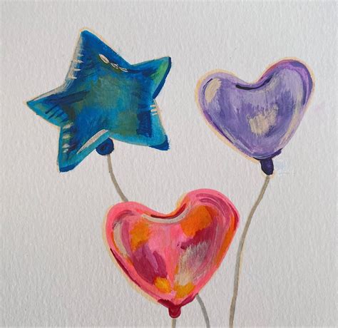 Ballon Painting Ballon Drawing Heart Painting Cloud Painting