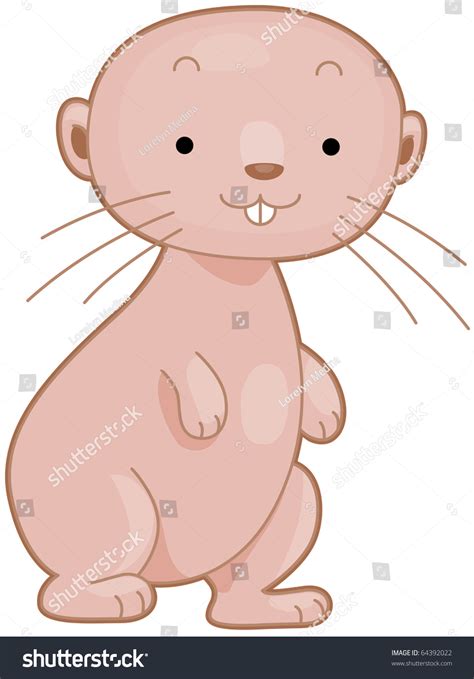Illustration Naked Mole Rat Smiling Contentedly Vetor Stock Livre De