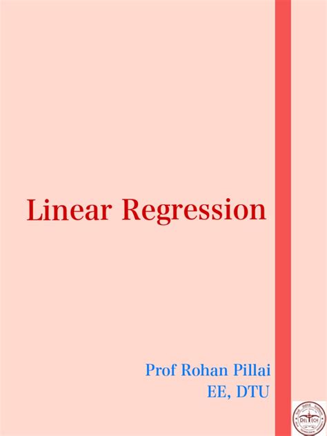 lec 3 linear regression pdf regression analysis linear regression