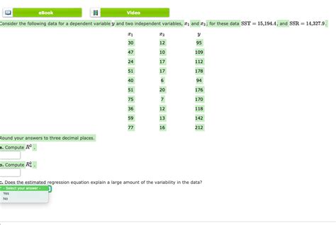 solved 3 ebook video consider the following data for a