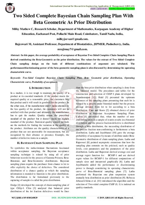 pdf two sided complete bayesian chain sampling plan with beta geometric as prior distribution
