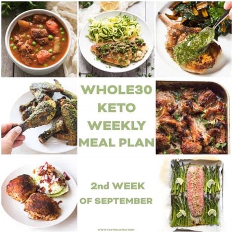 Whole Keto Weekly Meal Plan September Week Tastes Lovely