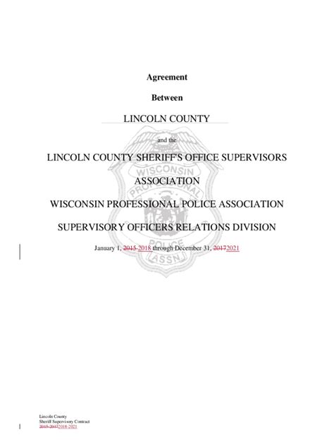 Fillable Online Co Lincoln Wi AGREEMENT BETWEEN POLK COUNTY AND THE