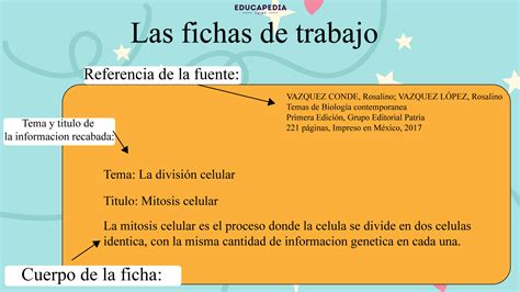 Las Fichas De Trabajo Educapedia