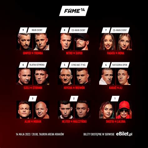 FAME MMA 14 Karta Walk Godziny Transmisji MMAROCKS