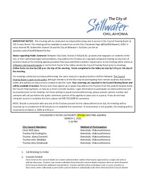 Fillable Online Stillwater City Council Fax Email Print PdfFiller
