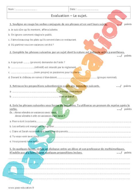 Sujet groupe sujet 6ème Exercices cours évaluation révision pdf à