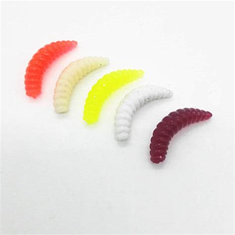 Buy 100PCS 2cm 0 37g Maggot Grub Soft Fishing Lure Hooks Smell Worms