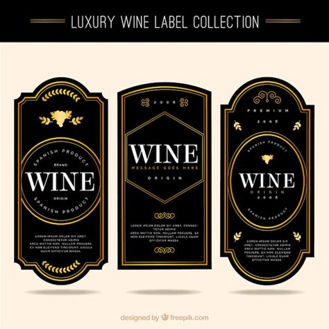 Colecci N De Etiquetas De Vino Elegantes Descargar Vectores Gratis