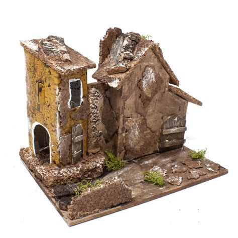 Coppia Casette Per Presepe 20 Cm Casolari Rurali 10324 IVOSTORE