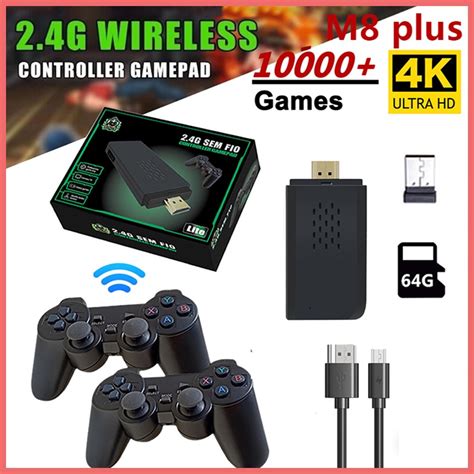 M8 Game Console Clássico Retro Sem Fio Mario Games 10000 Jogos 4K