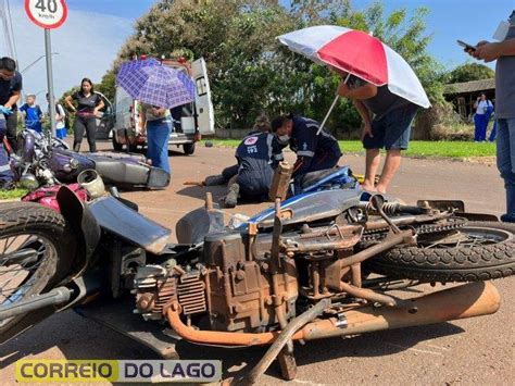 Gestante Fica Gravemente Ferida Em Acidente Entre Duas Motocicletas Em