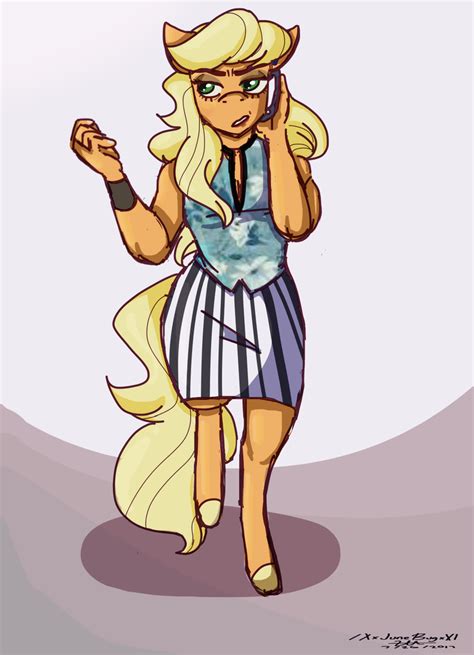 1495613 Safe Artistlxxjunebugxxl Applejack Anthro Unguligrade Anthro Alternate Universe