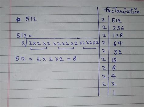 Find The Cube Root Of 512 By Prime Factorization Method Brainly In