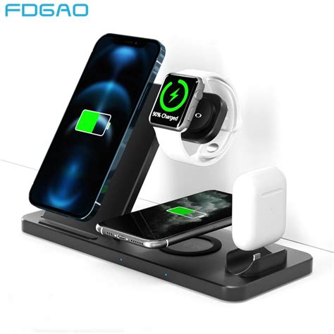 Fdgao 4 Em 1 Carregador Sem Fio Suporte Doca Para Iphone 14 13 12 Pro