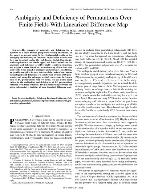 pdf ambiguity and deficiency of permutations over finite fields with linearized difference map