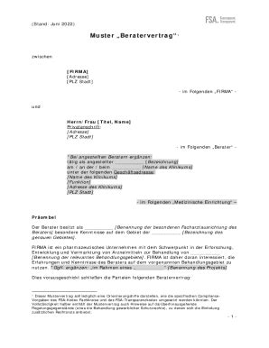 Ausfüllbar Online Muster Beratervertrag1 Fax Email Drucken pdfFiller