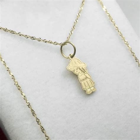 Conjunto Oro 18 K Cadena Singapur con Nena Compu Newmar Joyería