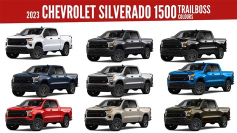 Chevrolet Silverado Custom Trail Boss All Color Options