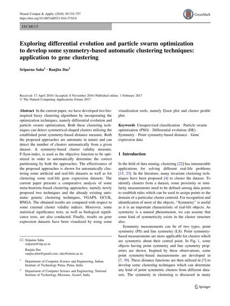 pdf exploring differential evolution and particle swarm sriparna papers neural pdfexisting