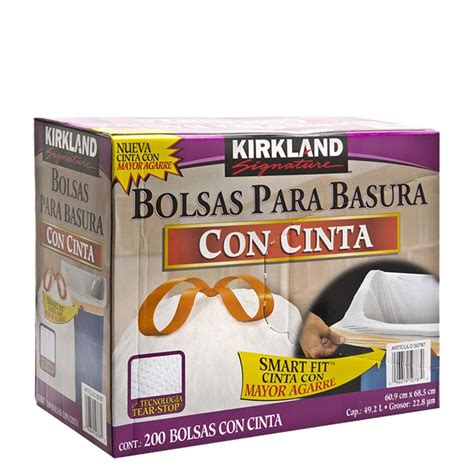 Kirkland Signature bolsas para basura de plástico con cinta 200 piezas