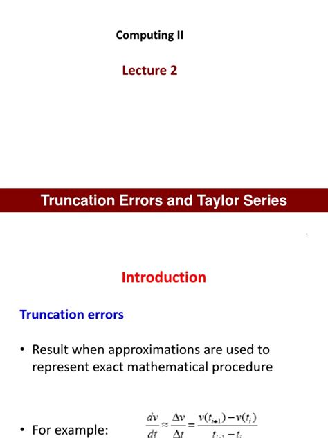 truncation errors and taylor series pdf numerical analysis applied mathematics