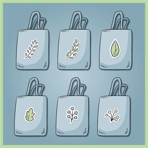 Premium Vector Set Of Zero Waste Cotton Bags Bring Your Own Bag
