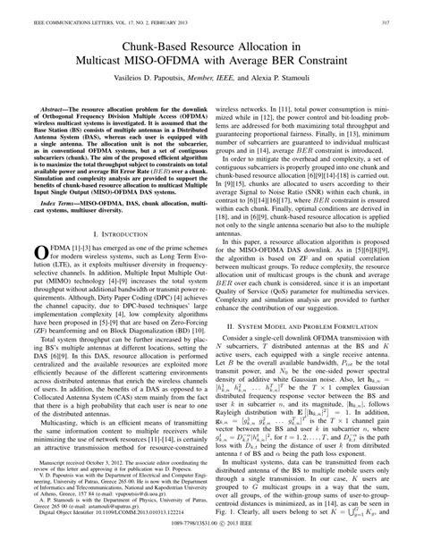pdf chunk based resource allocation in multicast miso ofdma with average ber constraint