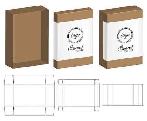 Diseño de plantilla troquelada caja de embalaje Vector Premium