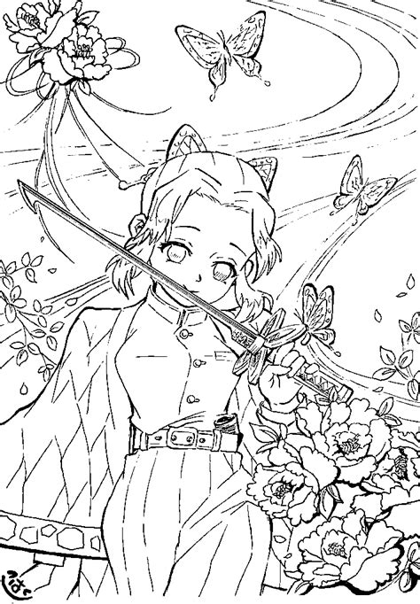 Shinobu Kochou Coloring Pages Coloringpagesonly