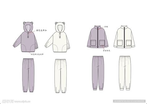 家居服款式图设计图 服装设计 广告设计 设计图库 昵图网