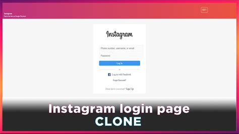 Instagram Login Page Clone Html Css Youtube