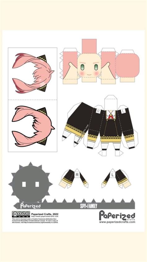 Papercraft Anya Forger Paper Doll Template Anime Paper Anime Crafts