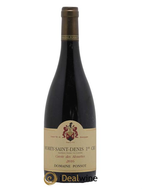 Buy Morey Saint Denis 1er Cru Cuvée des Alouettes Ponsot Domaine 2016