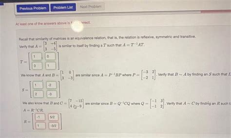 [solved] recall that similarity of matrices is an equivale