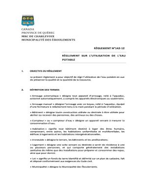 Remplissable En Ligne Remplissable RGLEMENT SUR LUTILISATION DE LEAU