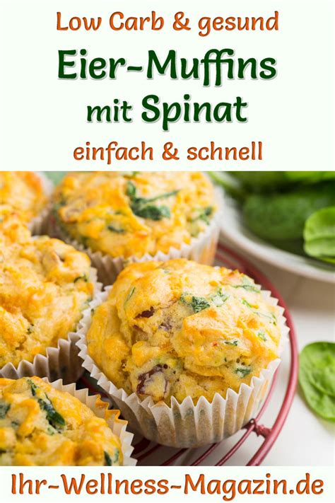 Low Carb Eiermuffins mit Spinat gesundes Rezept fürs Frühstück