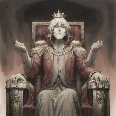 An Old King Sitting On The Throne In Dark OpenArt