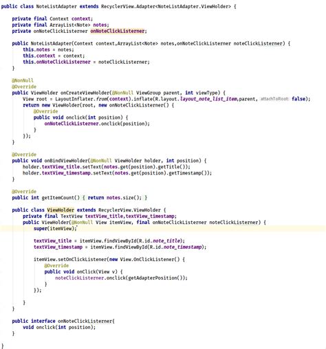 java why is adding an onclicklistener inside onbindviewholder of a recyclerview adapter