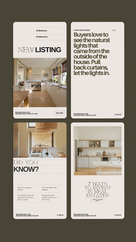 Buy 65 Real Estate Instagram Story For Canva Luxury Realtor Templates