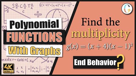 how to graph a polynomial function and find the multiplicity g x x 4 x − 1 2 youtube