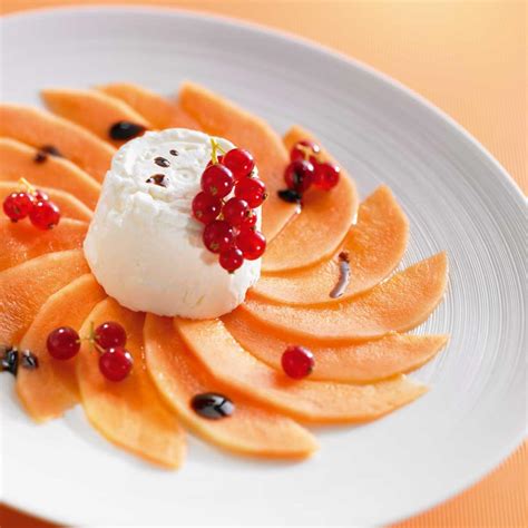 Recette Carpaccio De Melon Faisselle Et Groseilles Cuisine Madame