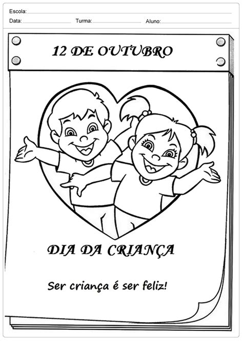 Desenhos para Colorir Dia das Crianças SÓ ESCOLA