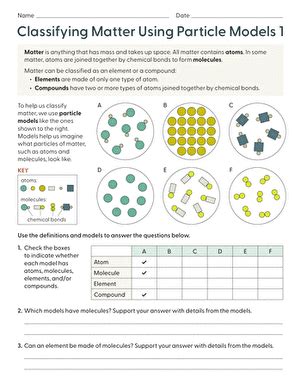 Classifying Matter Worksheets Identification And Flow Charts