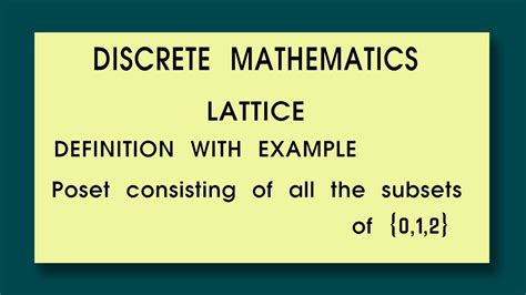 discrete mathematics lattice with example poset with all the subsets of {0 1 2} youtube