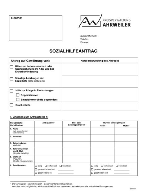 Ausfüllbar Online Antrag auf Leistungen der stationren Hilfe zur Pflege