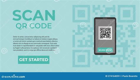 QR Code Scan Service Banner Verification Concept 3d Hand With