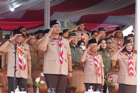 Wakil Presiden K H Maruf Amin Pimpin Upacara HUT Hari Pramuka Dan
