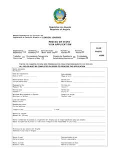Visa Application Form Angola Embassy Visa Application Form Angola